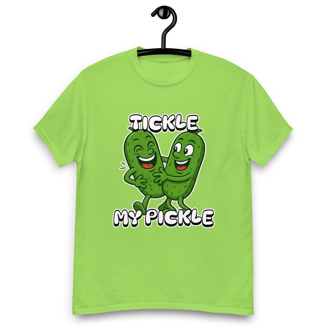 Tickle My Pickle T Shirt Funny Cartoon Food Pun Graphic Tee Etsy