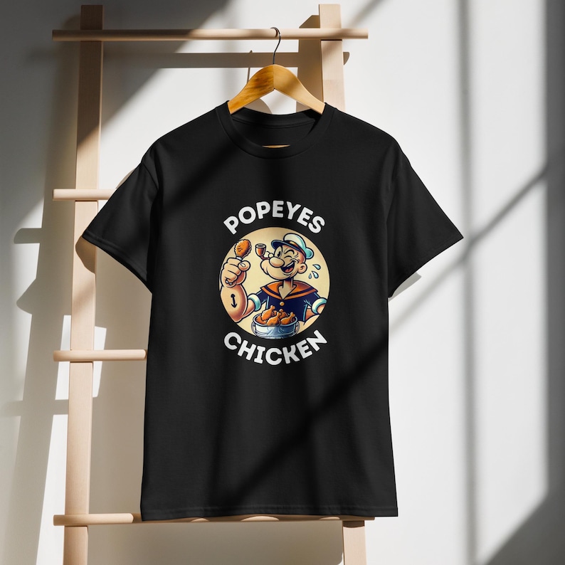 Popeye the Sailor Man Eating Popeyes T-shirt – Funny Vintage Cartoon ...