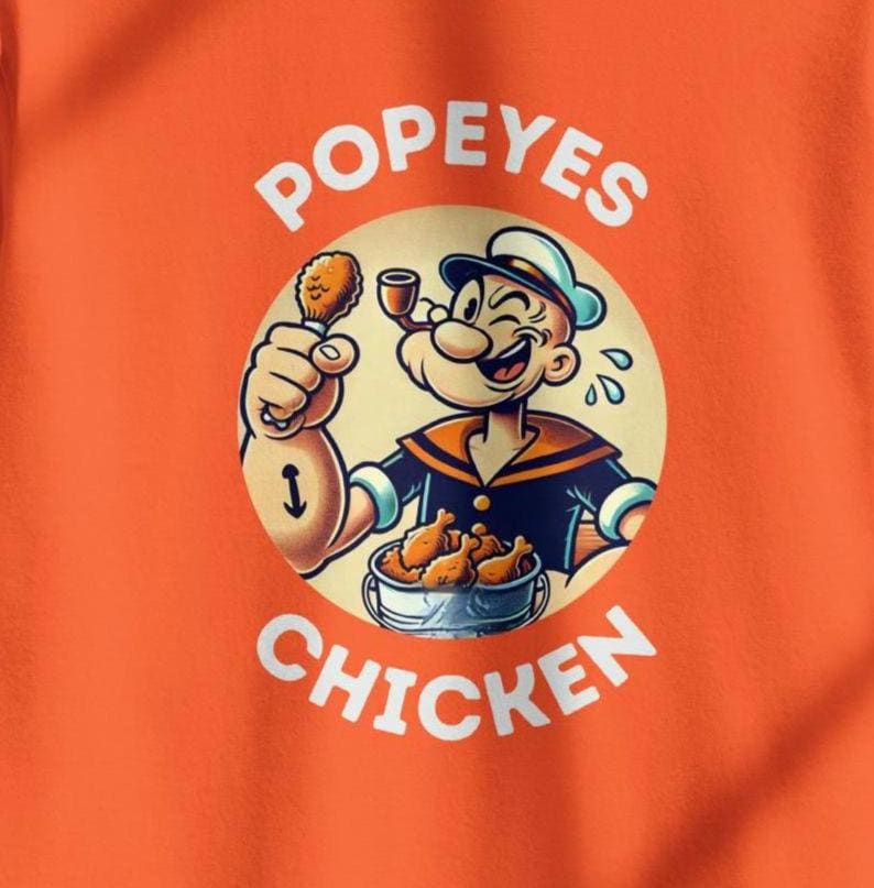 Popeye the Sailor Man Eating Popeyes T-shirt – Funny Vintage Cartoon ...
