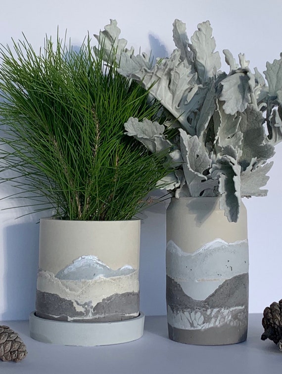 Winter Pot Boho Mountain Pottery Desert Houseplant - Etsy