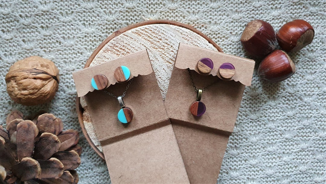 Jewelry Set come Together, Earrings & Necklace With Cabochons Made of ...