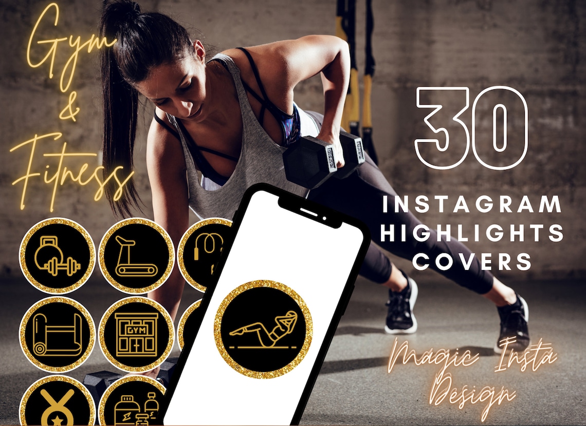 Gym Fitness Instagram Story Highlights Icons Covers / - Etsy España