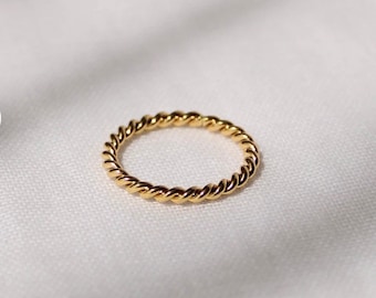 Gold Twisted Ring | Etsy