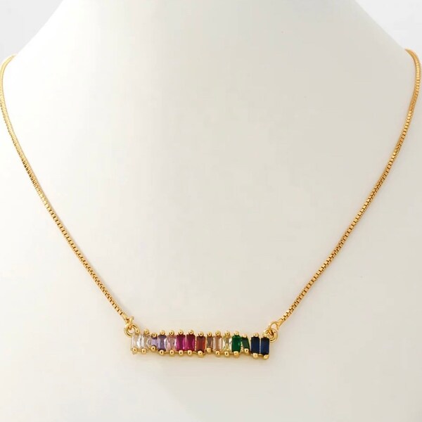 Rainbow Necklace - Etsy