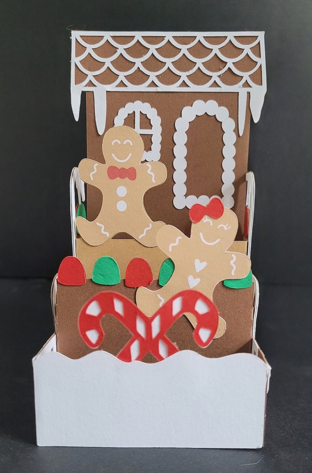 Gingerbread House Pop-up Card - Etsy