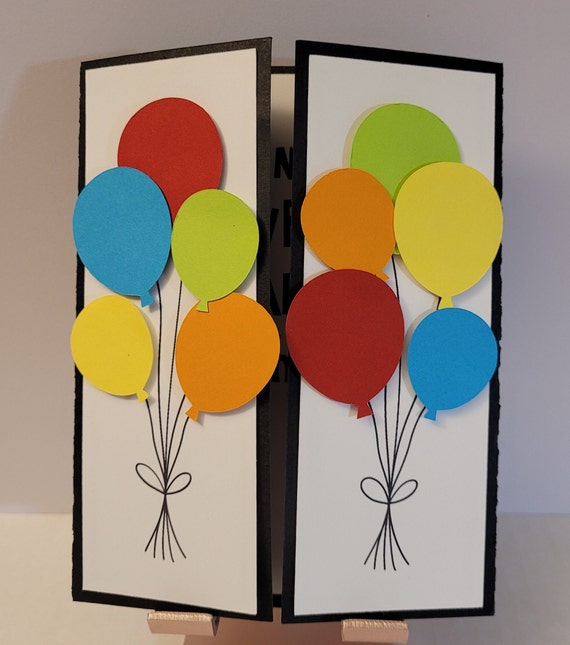 Birthday Balloon Card With Salutation Inside Card for All - Etsy