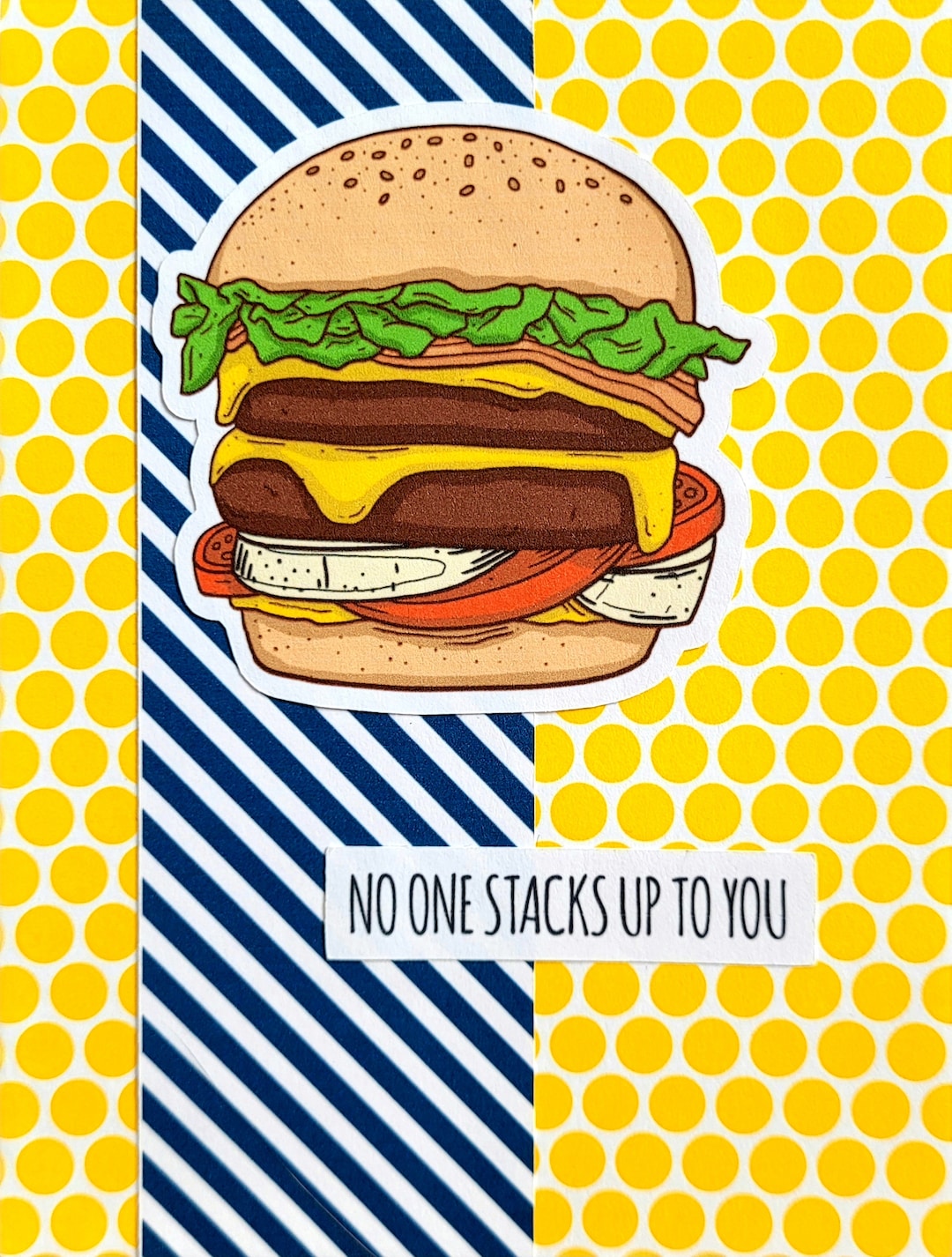 No One Stacks up to You Fathers Day Card, Blank Inside, Hamburger, Dad ...