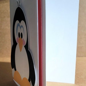 Penguin Pop Dot Card, Blank Inside, 3 Layers, Penguin, Red, White - Etsy