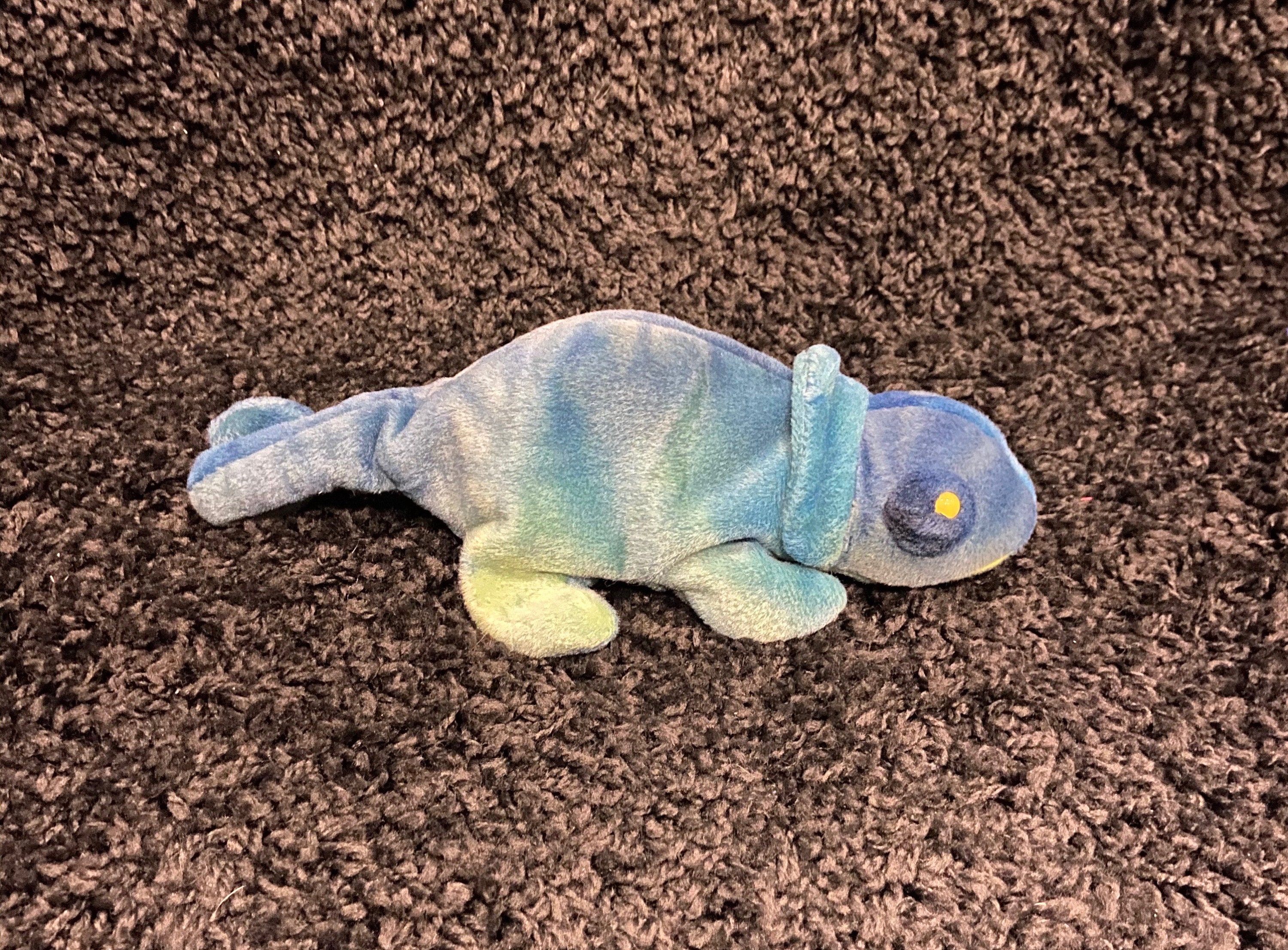 Vintage 1997 Ty Beanie Babies Rainbow the Chameleon With Errors 1 90s ...