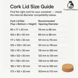 Terrarium Cork With Light - Various Sizes | Cork Lid Stopper Large Size ...