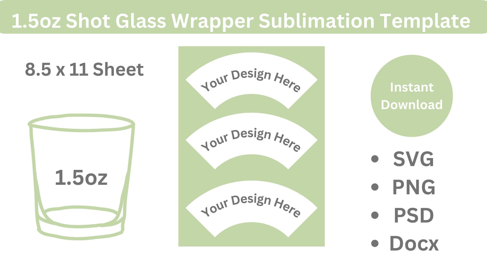 1.5oz Shot Glass Wrapper Sublimation Template SVG, PNG, PSD and Docx 8 ...