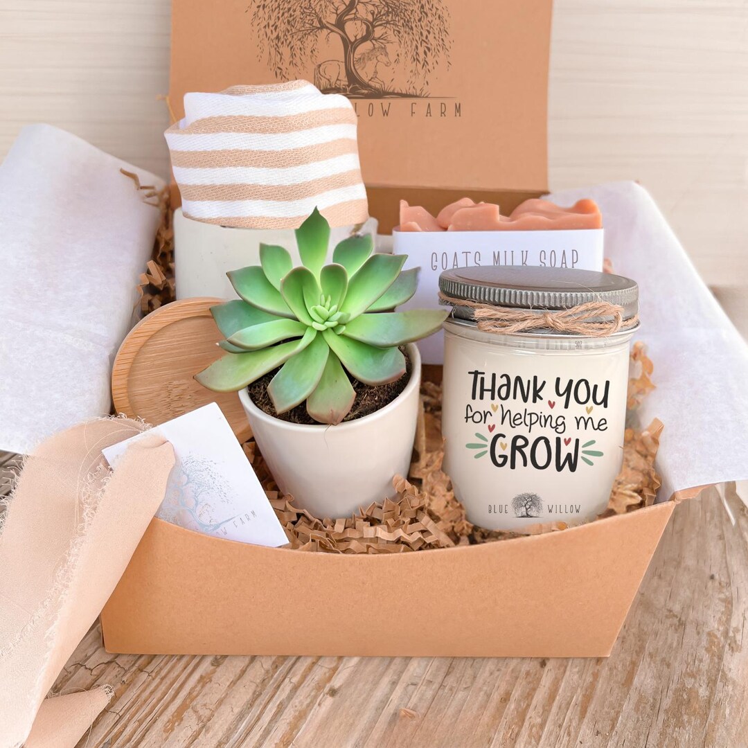 Thank You for Helping Me Grow, Teacher Gift Basket, Teacher ...
