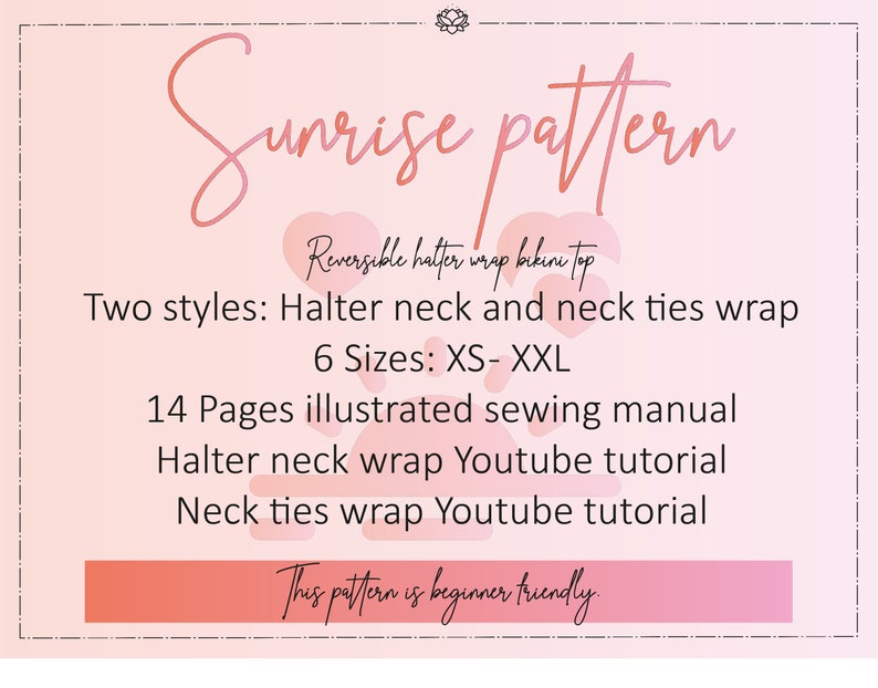 Reversible Seamless Halter Bikini Wrap Top Sewing Pattern - Etsy