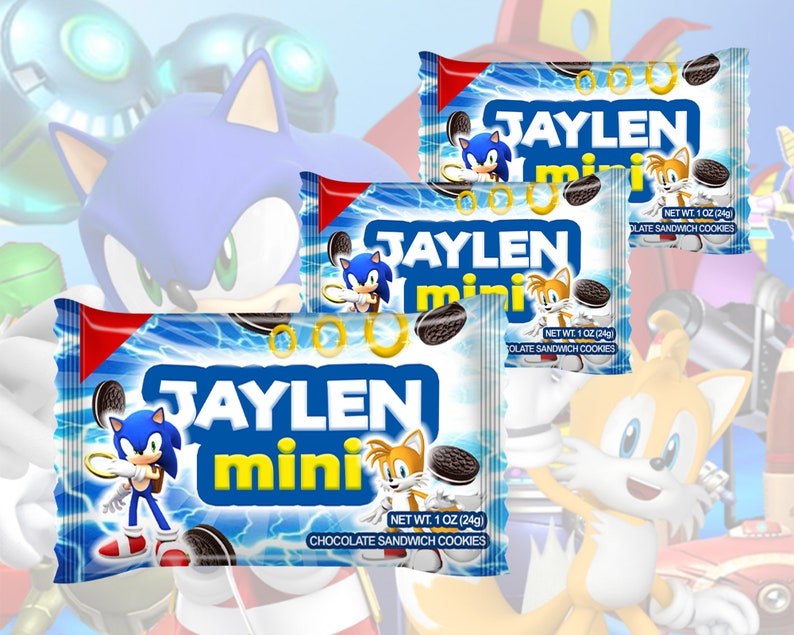 Sonic the Hedgehog Oreo Mini Custom Candy Sonic Oreo Mini | Etsy