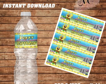 Spongebob Labels | Etsy
