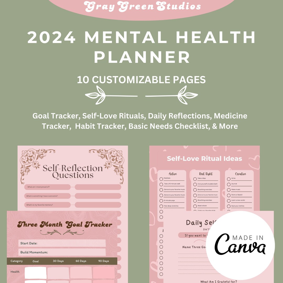 Mental Health Planner | Checklist for Mental Health, Self-love ...