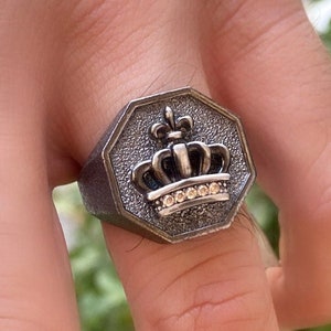 Crown Ring Men, Royal King Crown Ring, Mens Crown Signet Ring, Men ...