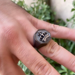 Crown Ring Men, Royal King Crown Ring, Mens Crown Signet Ring, Men ...