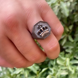 Crown Ring Men, Royal King Crown Ring, Mens Crown Signet Ring, Men ...