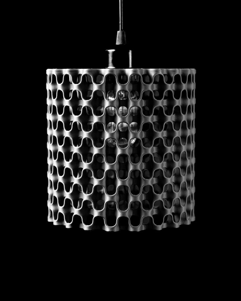 Pendant Light, Mesh Cutout 3D Printed Accent Lamp Shade, Modern ...