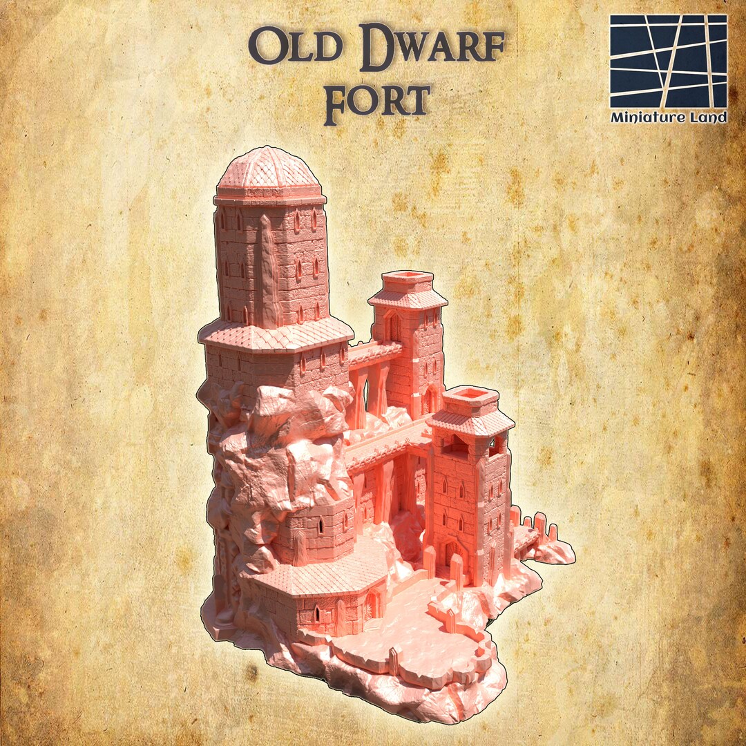 Old Dwarf Fort 28mm Dungeons and Dragons Terrain - Etsy