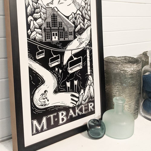 Mt Baker Mt Baker Poster Mt Baker Print Mount Baker Mount - Etsy