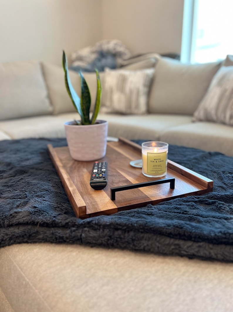 Ottoman Tray Table / Walnut Serving Tray - Etsy