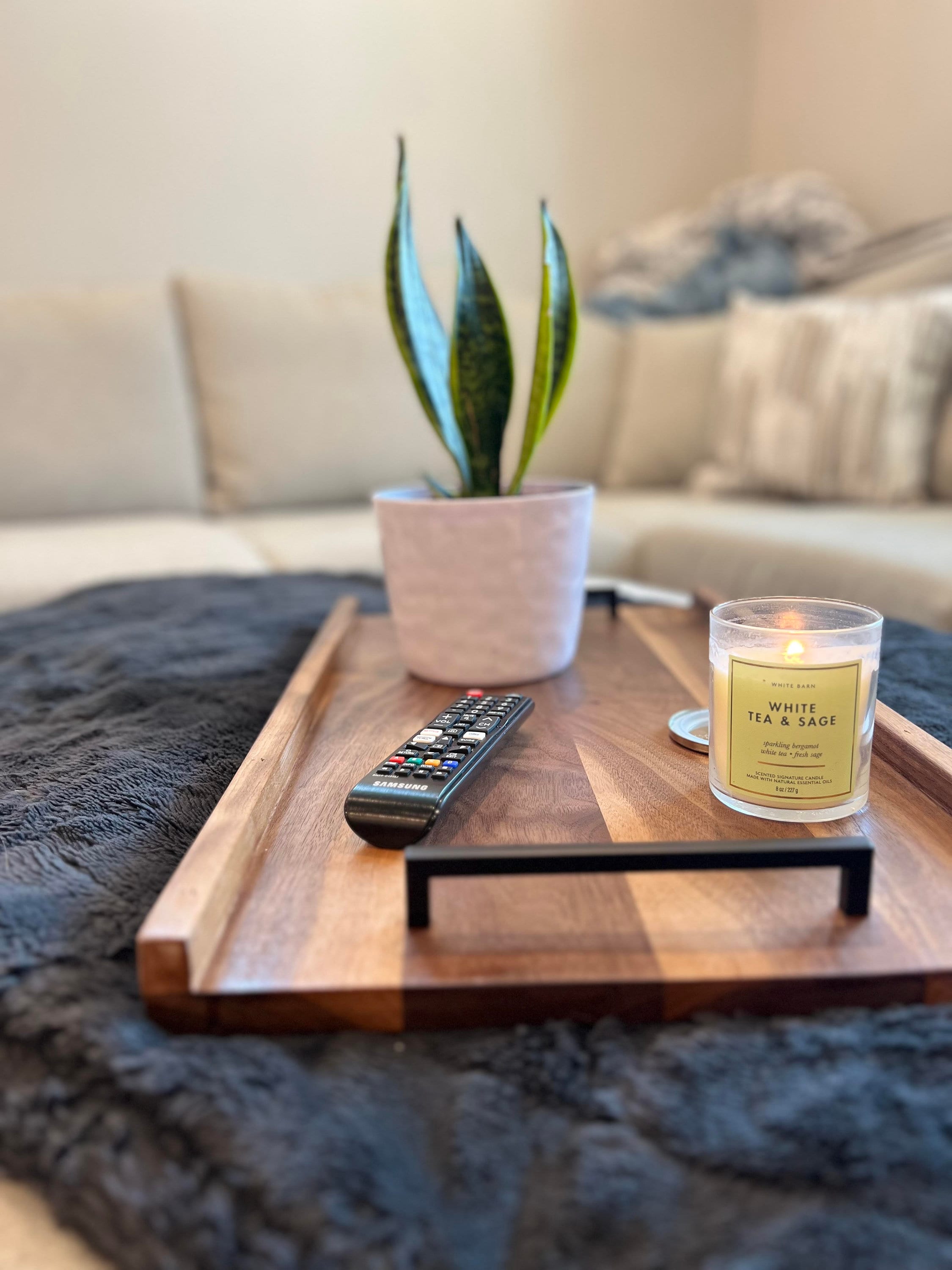Ottoman Tray Table / Walnut Serving Tray - Etsy