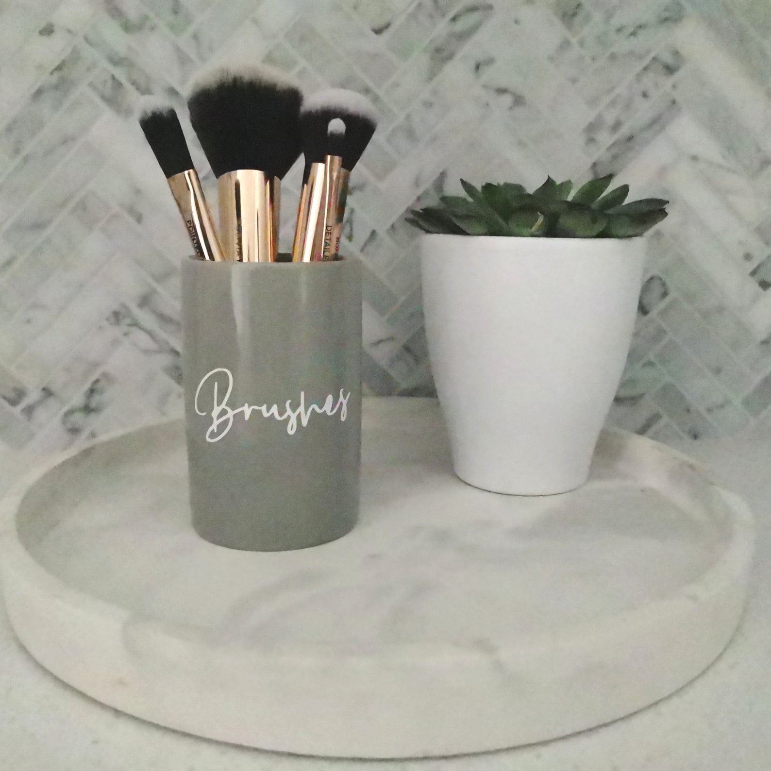 Personalised Ceramic Brush Holder / Customised Toothbrush Pot | Etsy UK