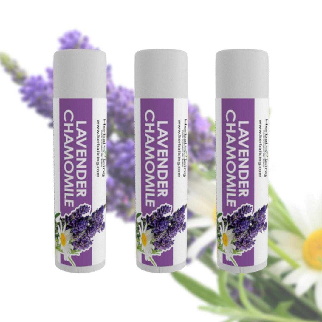 Lavender Chamomile Lip Balm 3-pack – Natural Floral Chapstick ...