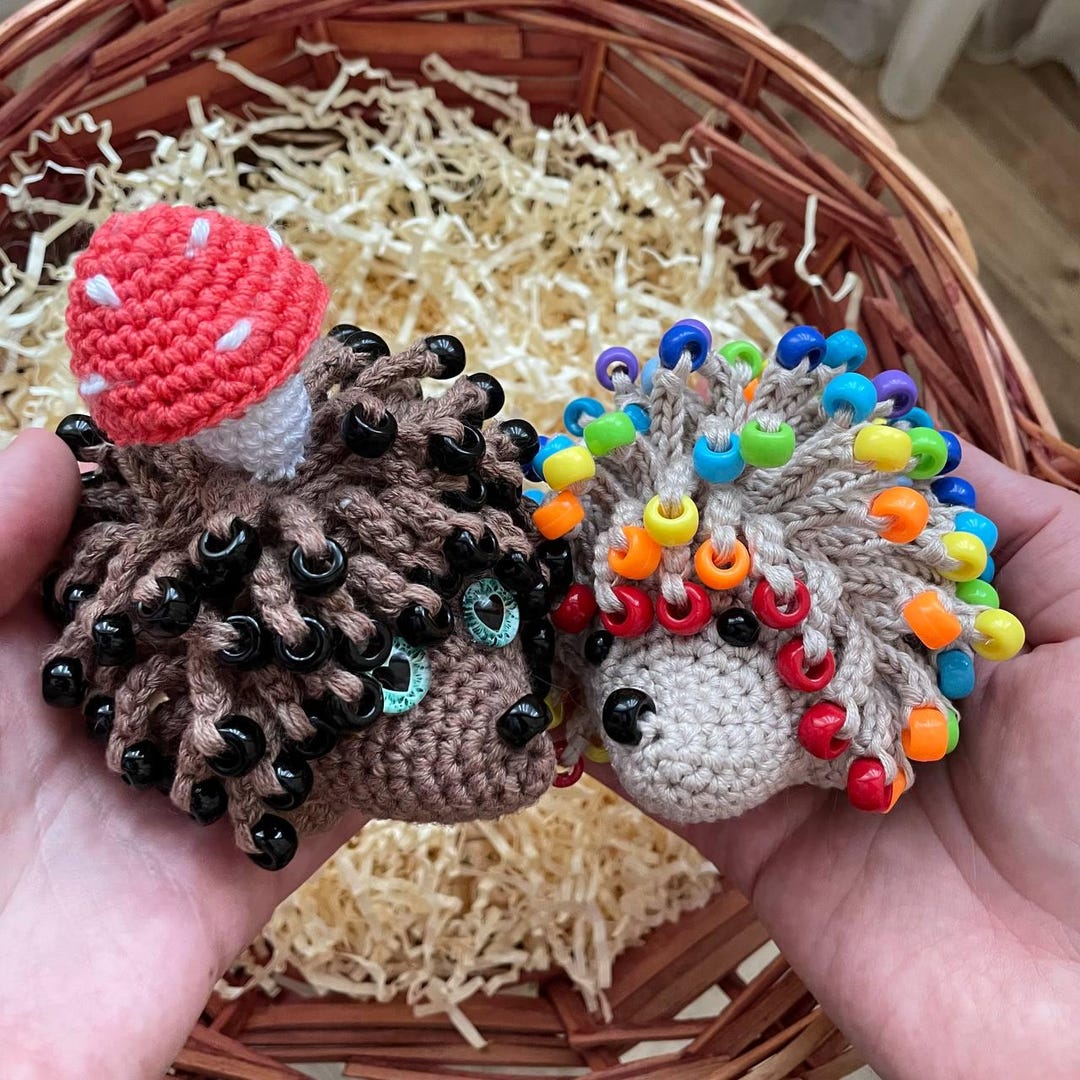 Crochet Hedgehog Sensory Toy Pattern: No-sew Fidget With Beads and Pop ...