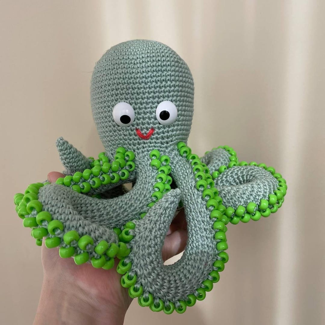 Sensory Octopus Crochet Pattern No Sew Stress Relief Toy With Moving ...
