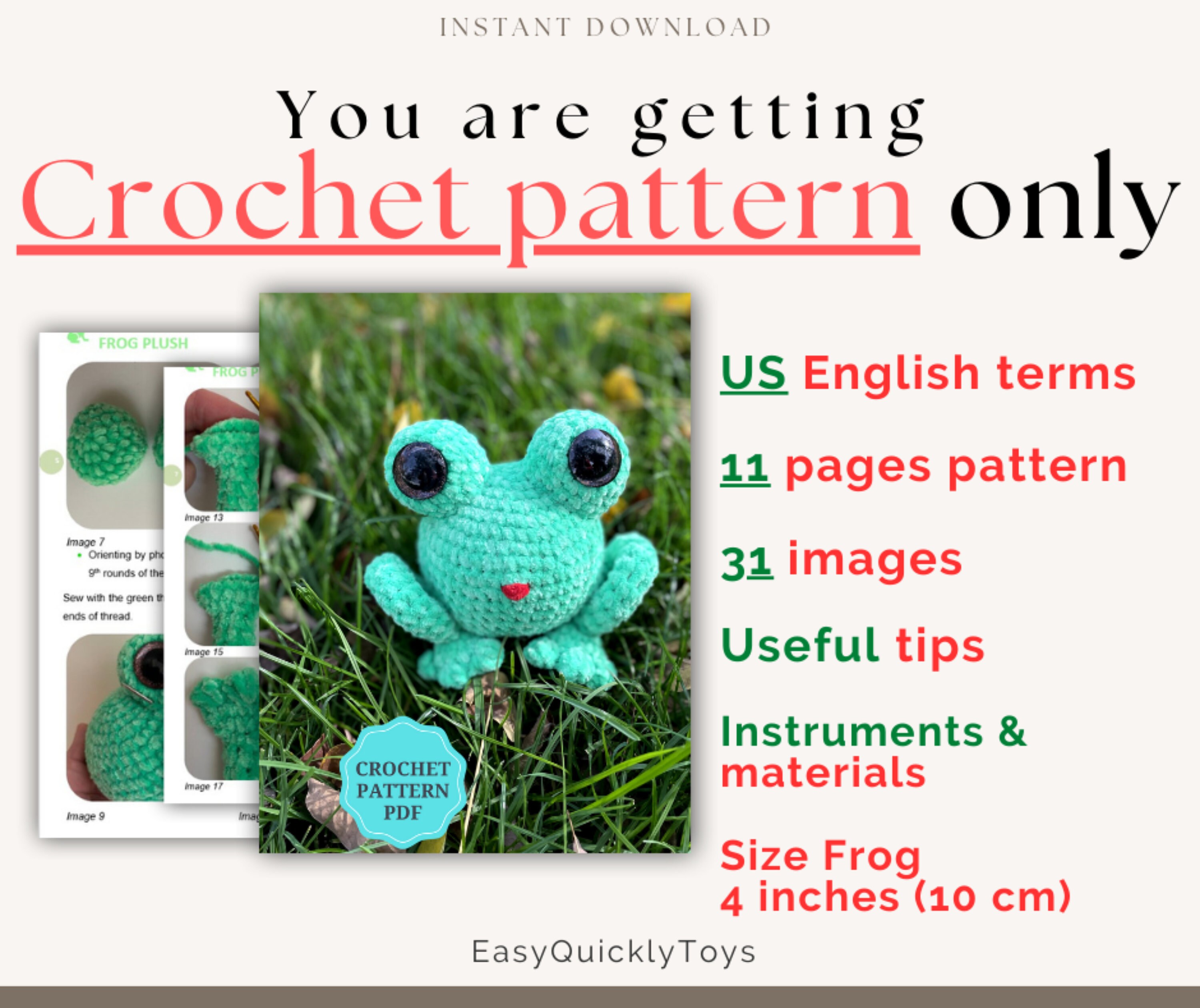 DIY Crochet Frog Pattern Craft Your Own Cuddly Amphibian - Etsy