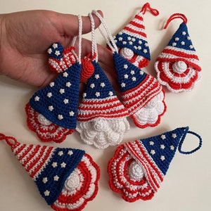 Independence Day Gnomes Crochet Pattern: Set of 7, Heart Keychain Bonus ...