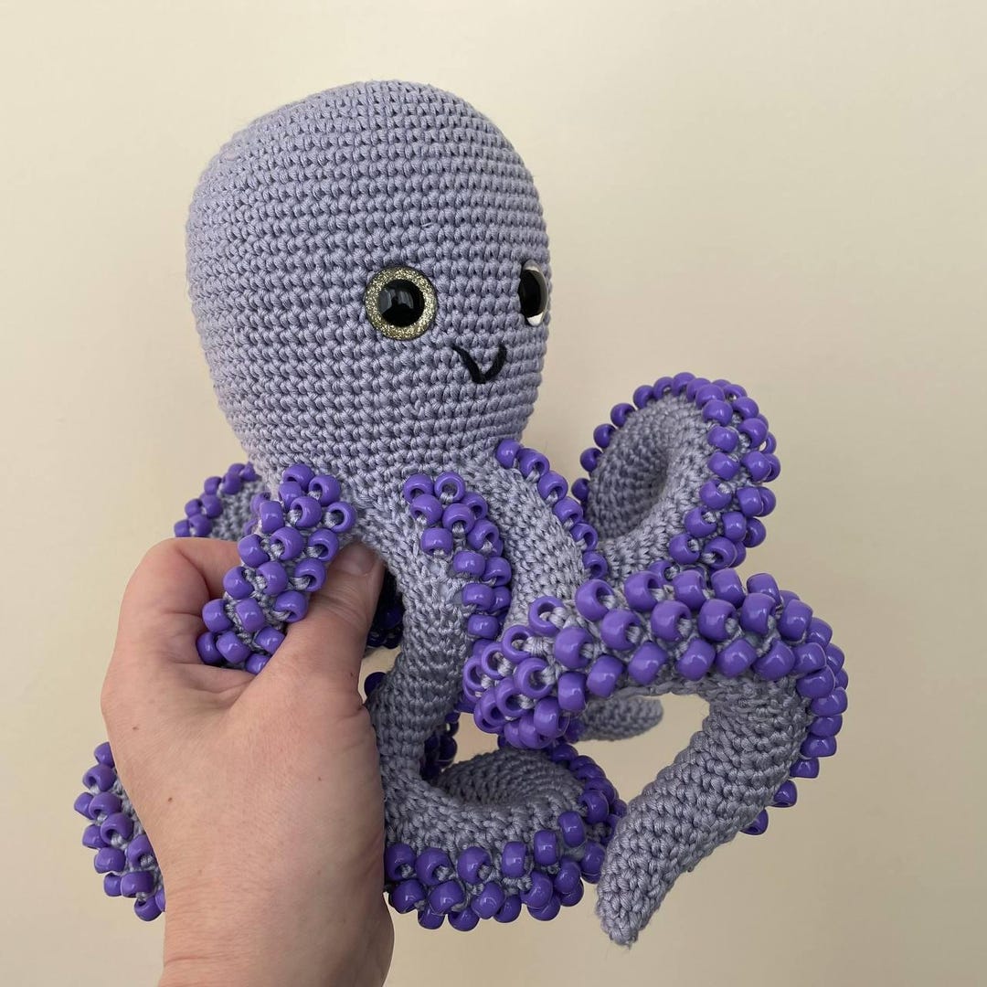 Crochet Octopus Pattern: No Sew Beaded Fidget Toy PDF English - Etsy