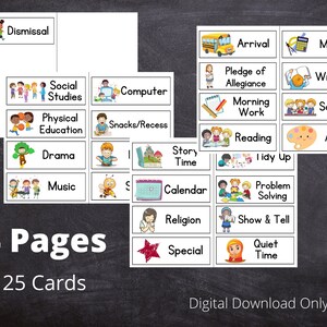 Simple Classroom Schedule Cards | Printable | Digital Download - Etsy