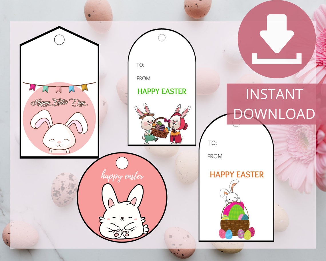 Easter Gift Tags Printable Instant Download - Etsy
