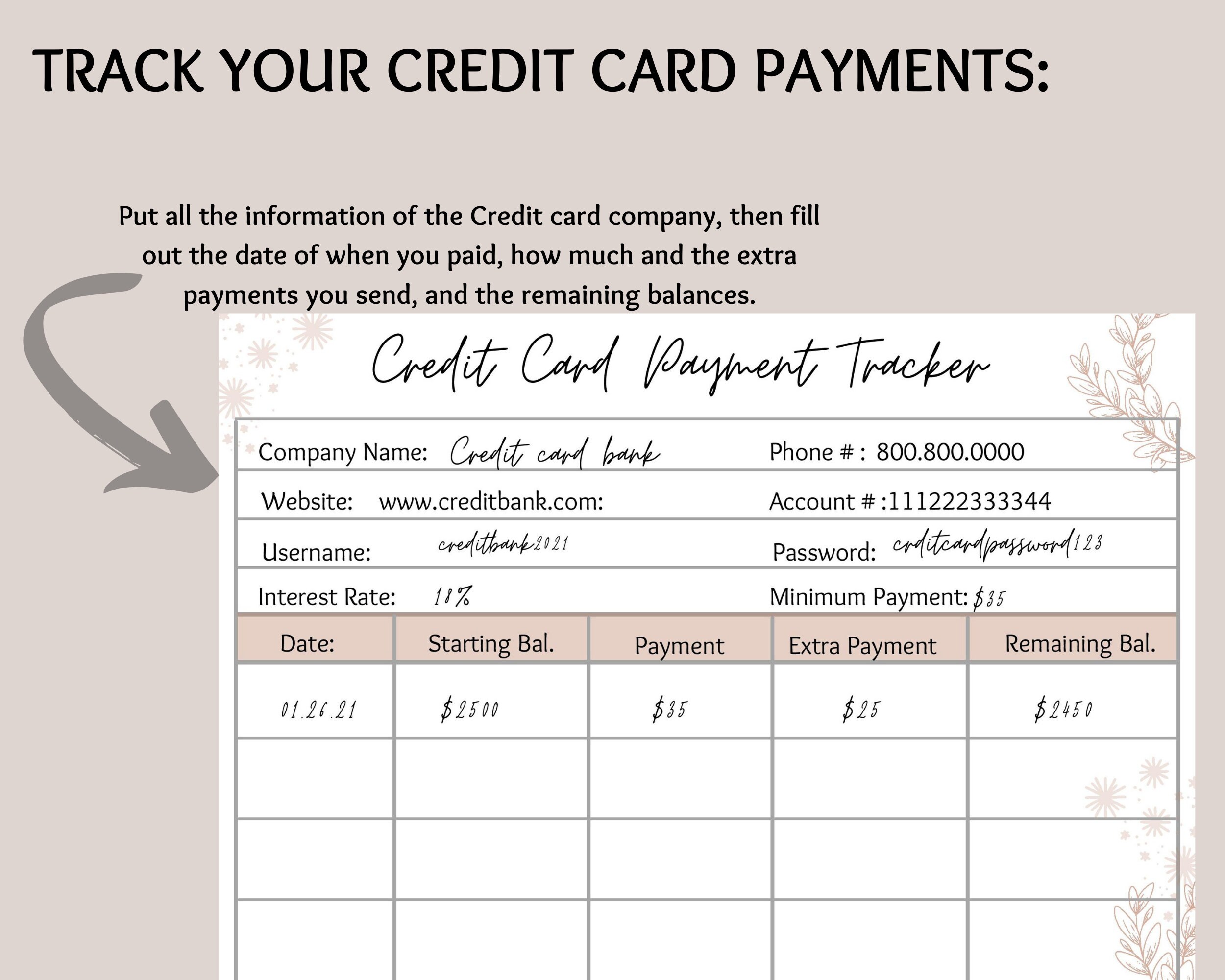 Expense Tracker Printable | Monthly Bill Tracker | Track Your Spending ...