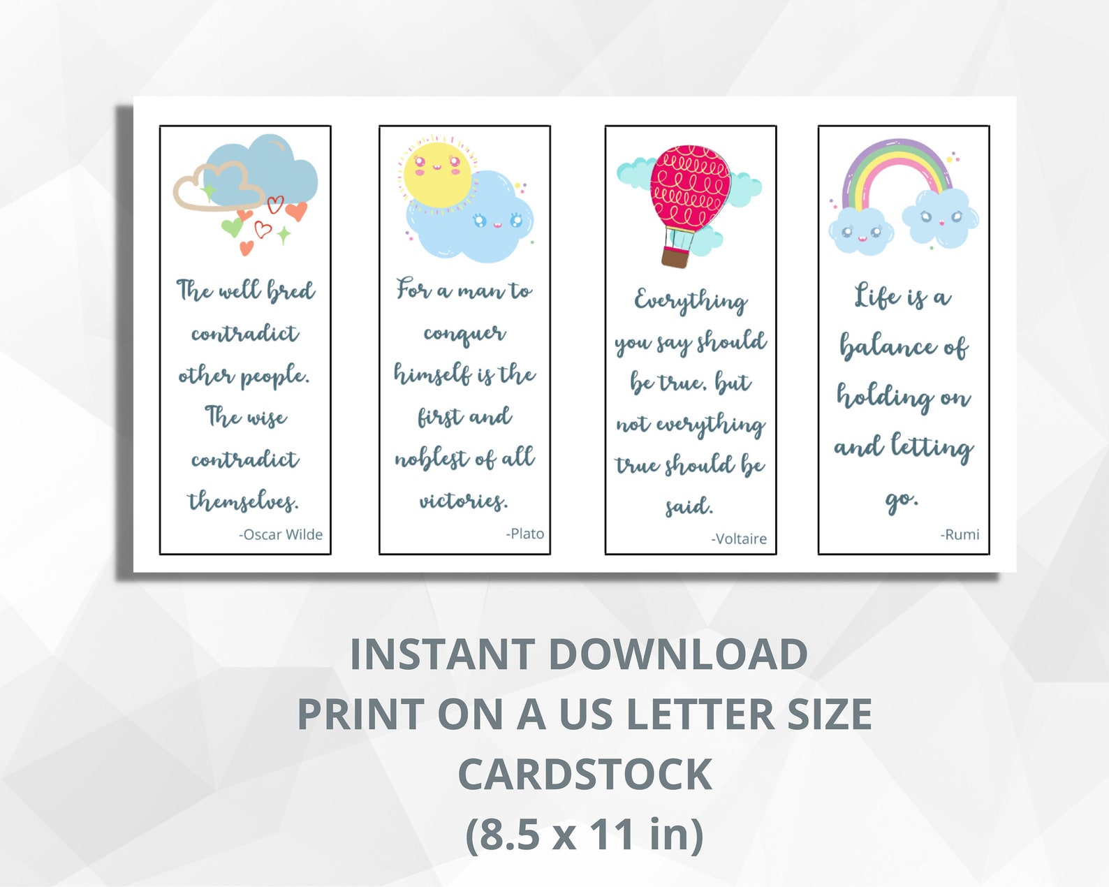 Quotes Bookmark | Printable | PDF File | Digital Download - Etsy