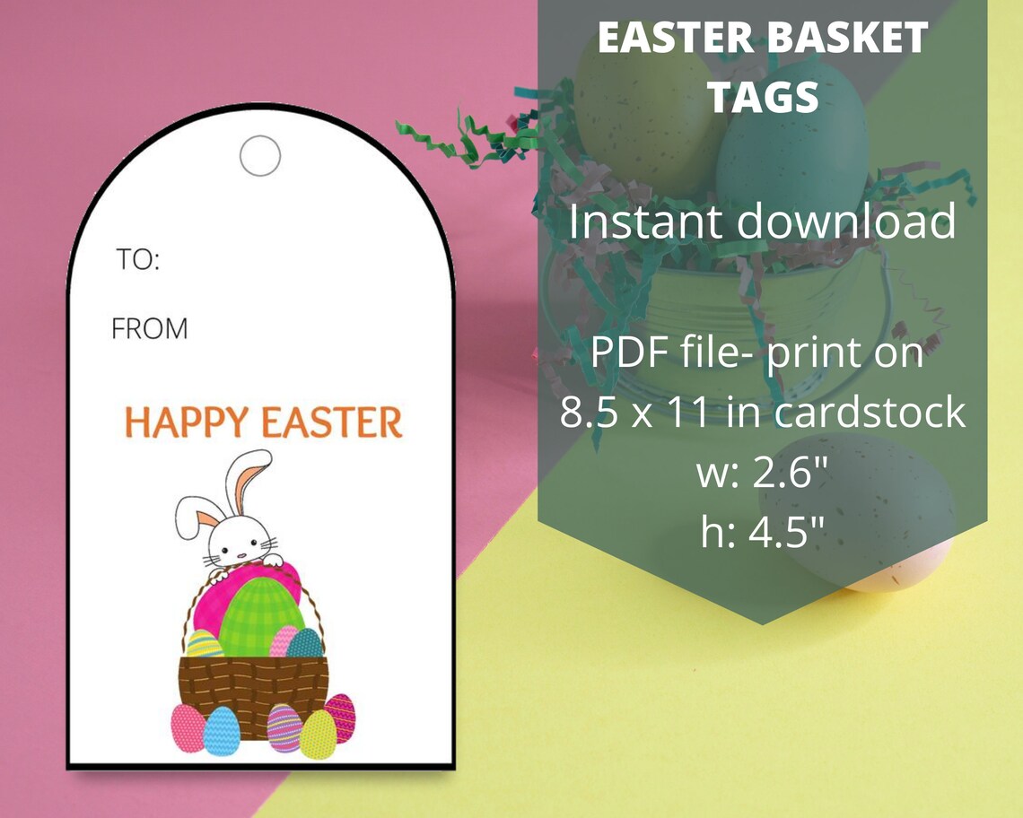 Easter Gift Tags Printable Instant Download - Etsy