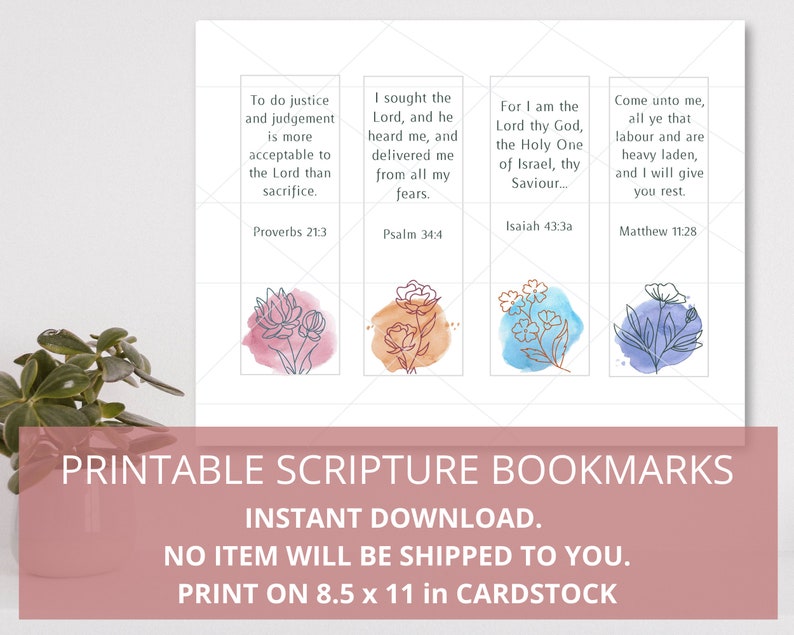 Encouraging Scripture Bookmark | Printable | Digital Download - Etsy