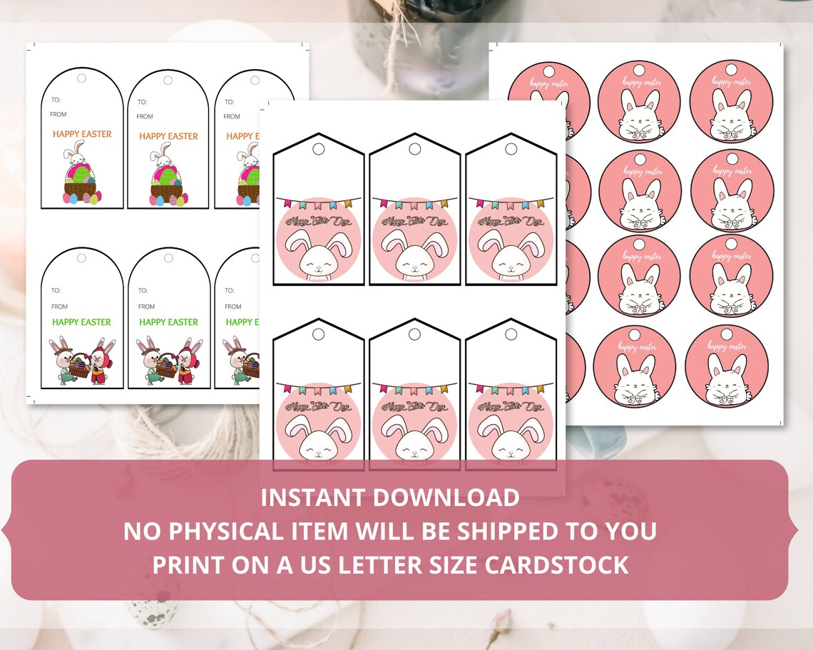 Easter Gift Tags Printable Instant Download - Etsy