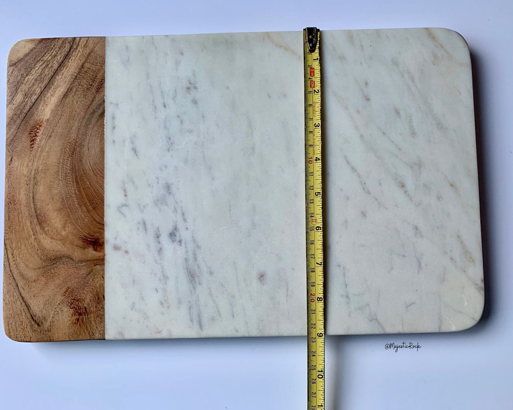 White Marble & Acacia Wood Large Tray/cheese/meat Platter / - Etsy
