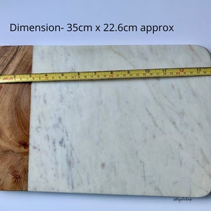 White Marble & Acacia Wood Large Tray/cheese/meat Platter / - Etsy