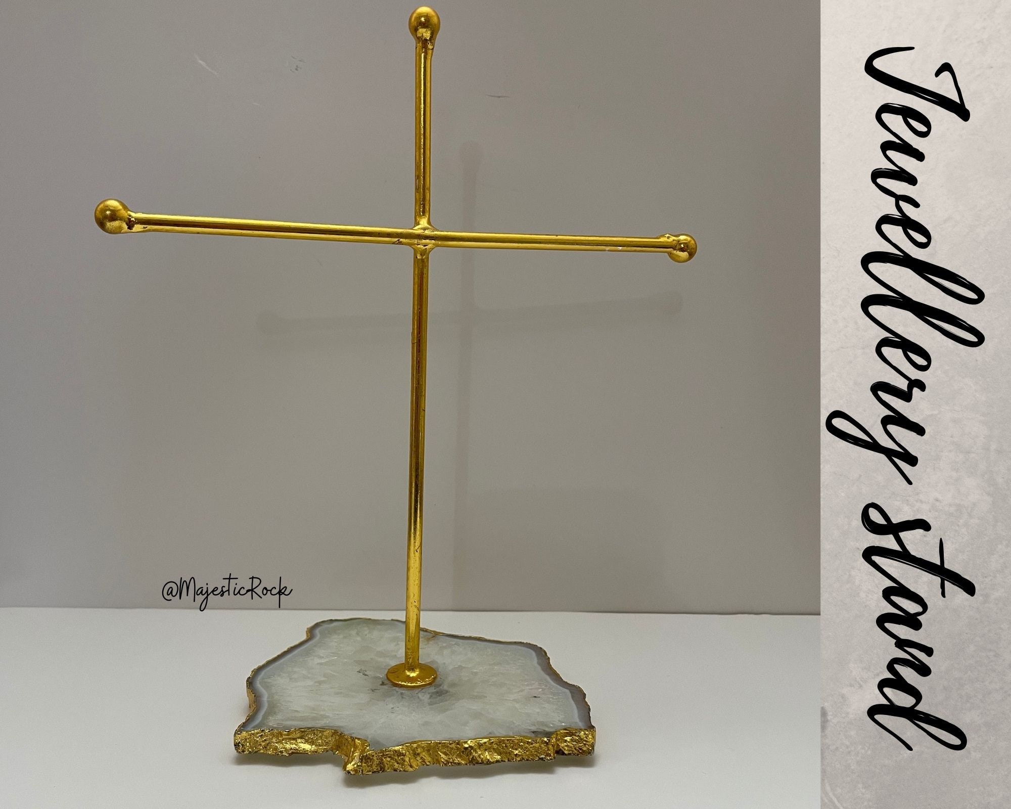 White Agate Jewellery Display Organiser/quartz Jewellery - Etsy