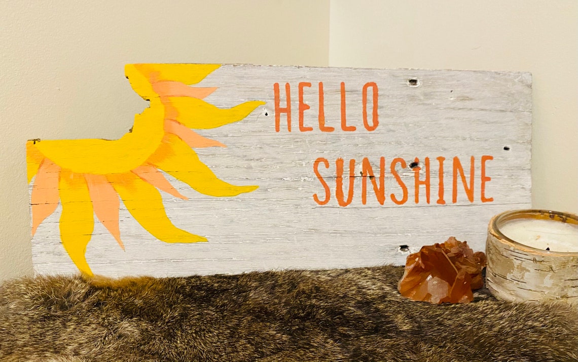 Hello Sunshine Wood Sign - Etsy