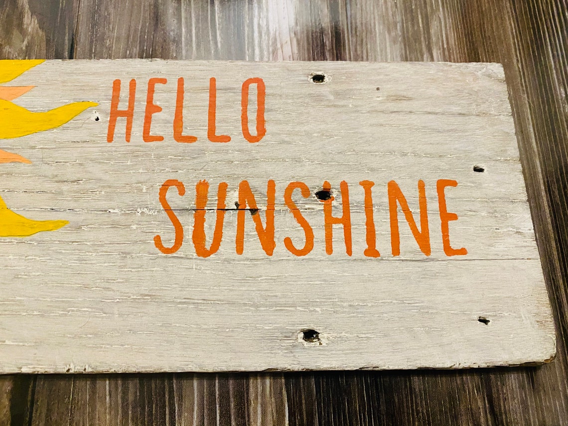 Hello Sunshine Wood Sign - Etsy