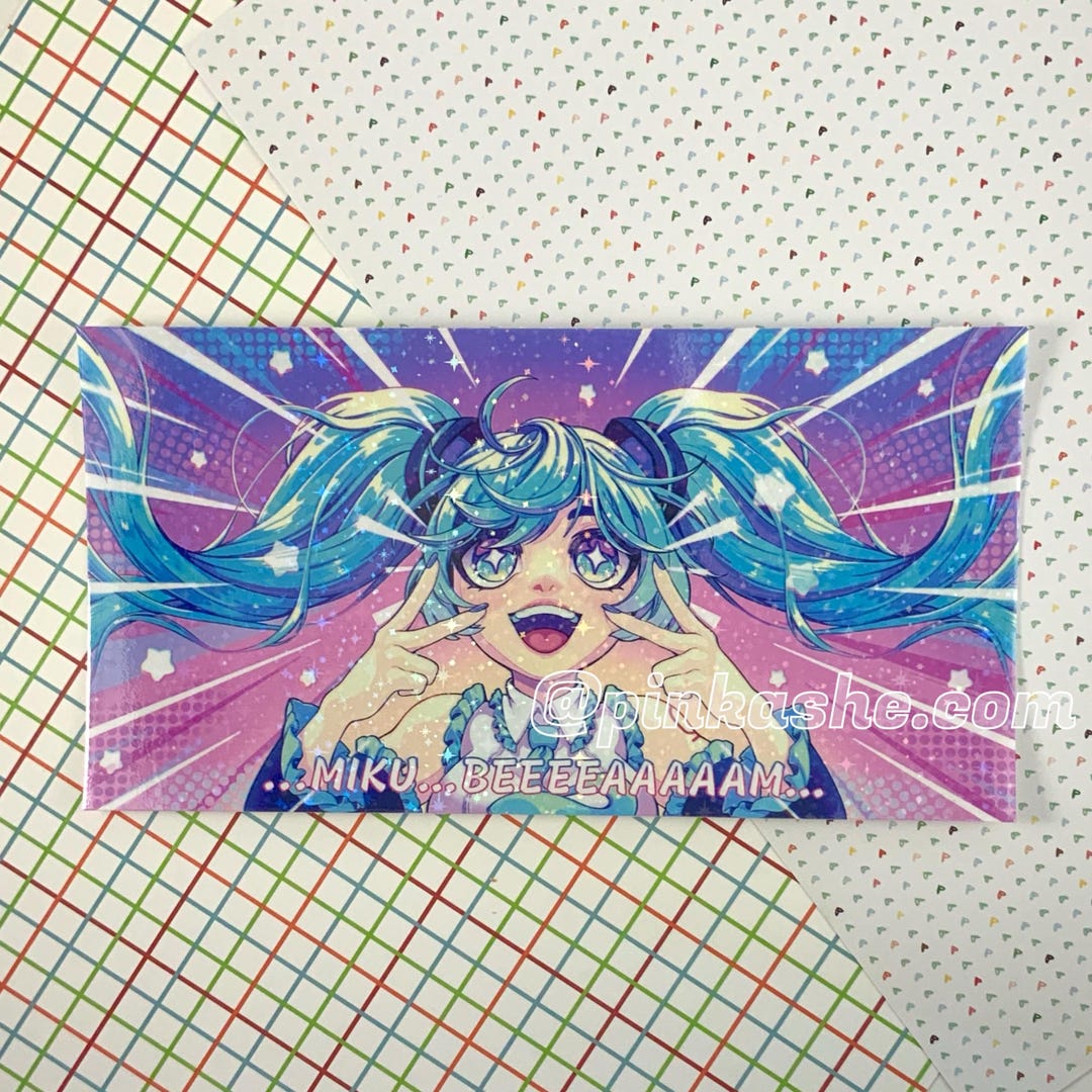 Miku Beam - Glitter Miku Print - Anime Art - Kawaii Print - Etsy
