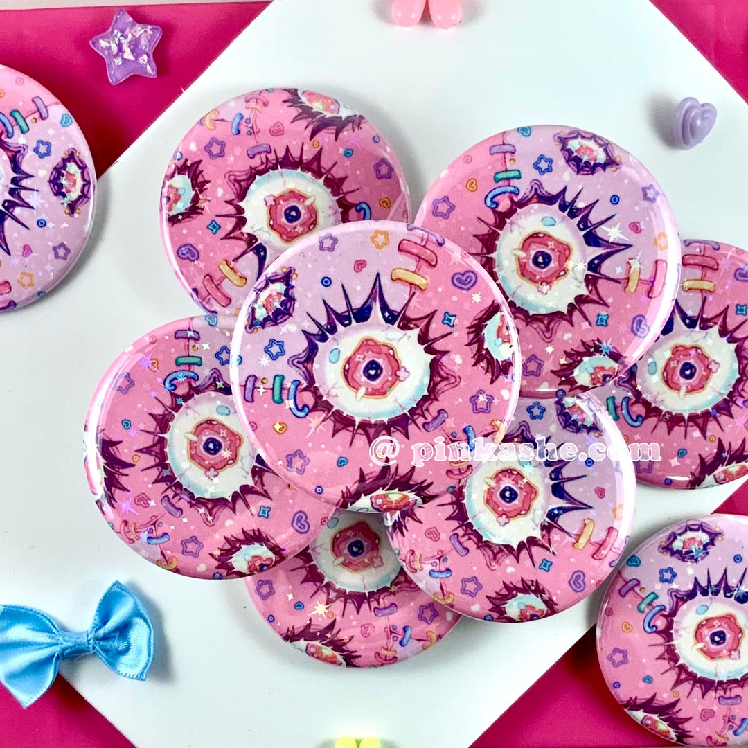 Kawaii Eye Button - Button - Badge - Gory - Spooky - Etsy