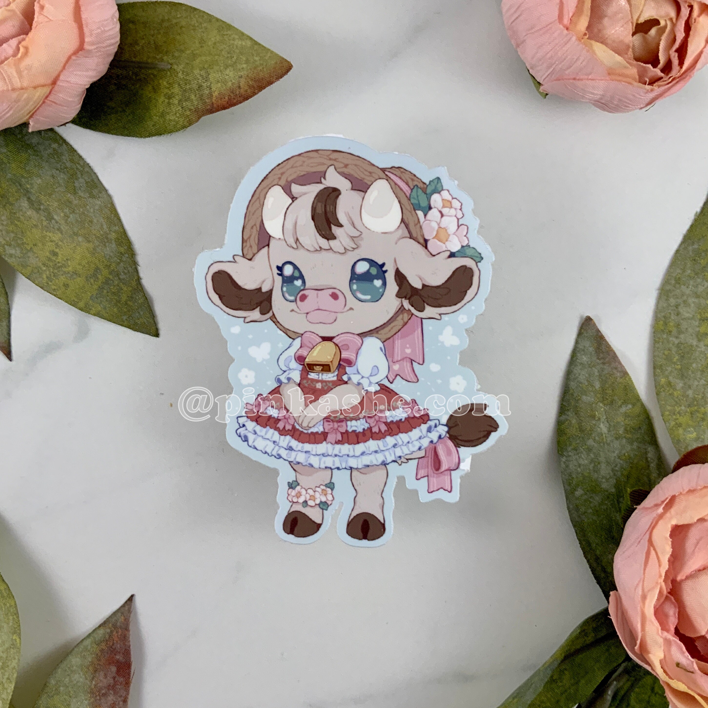 Strawberry Cow - Sticker - Cottagecore - Kawaii - Etsy